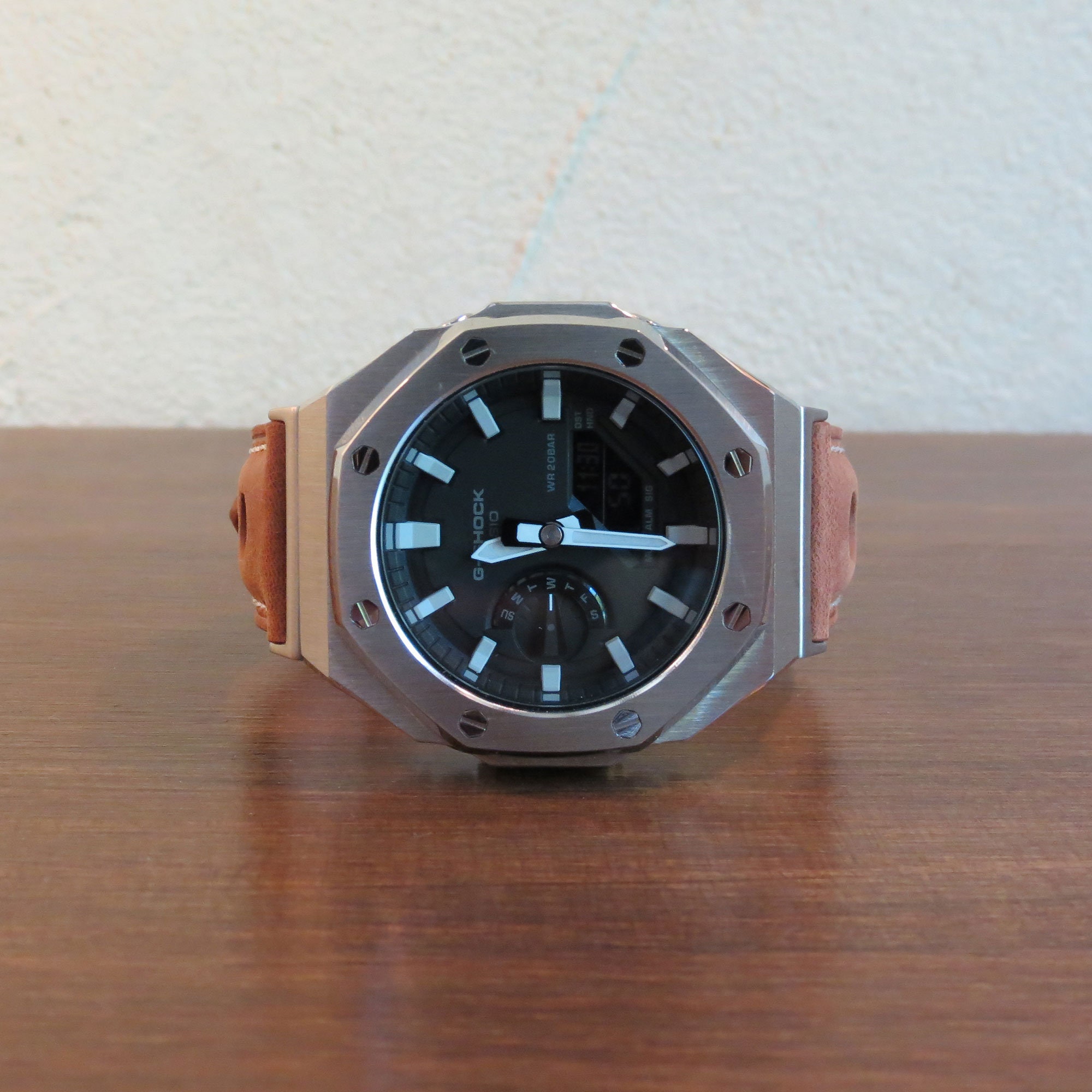 Custom CasiOak Silver Leather Casio G-Shock GA2100 NEU | Etsy