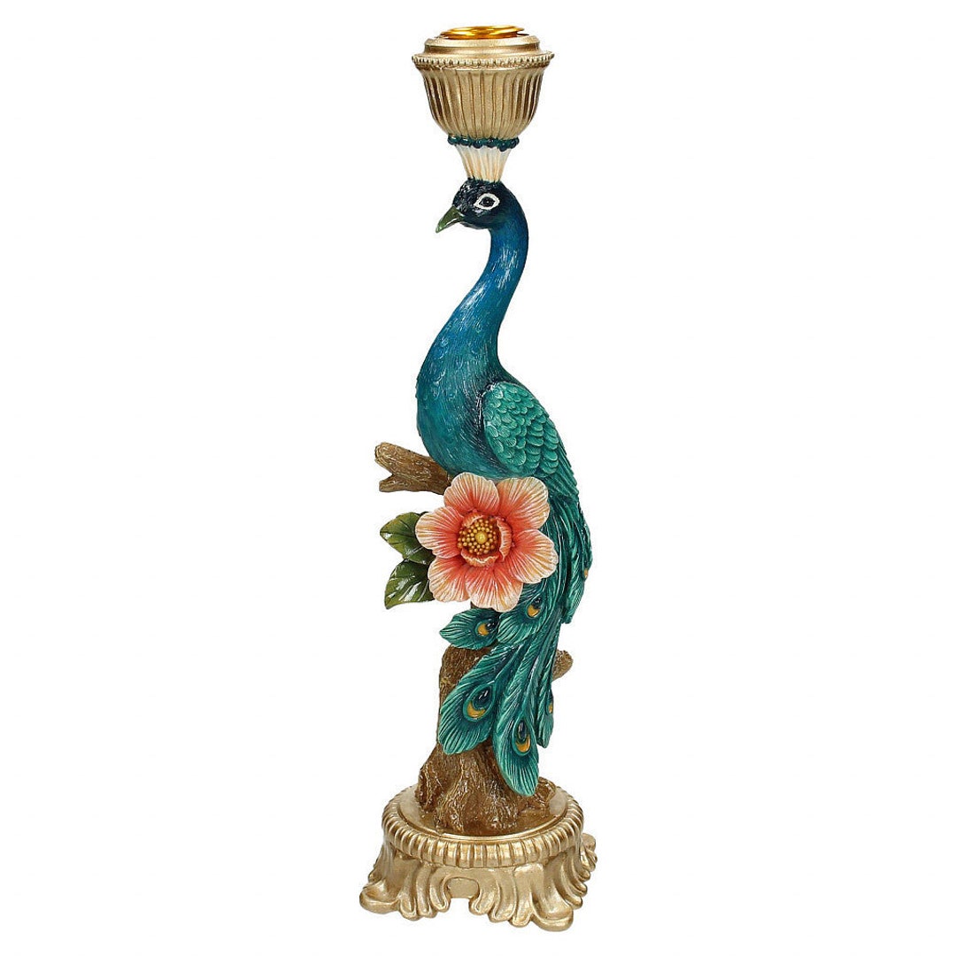Peacock Candle Holder - 29 Cm - Handmade Table Candle Stick, Candles ...