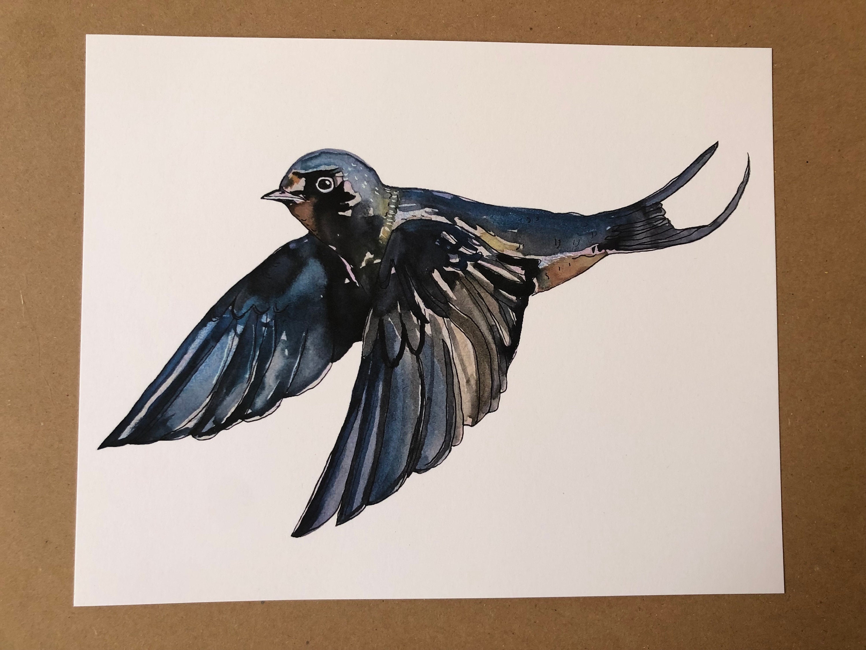 Barn Swallow Watercolor Painting Print - Etsy