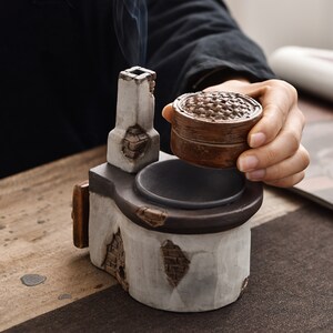 Miniature Firewood Stove With Chimney, Ceramic Backflow Incense Burner ...