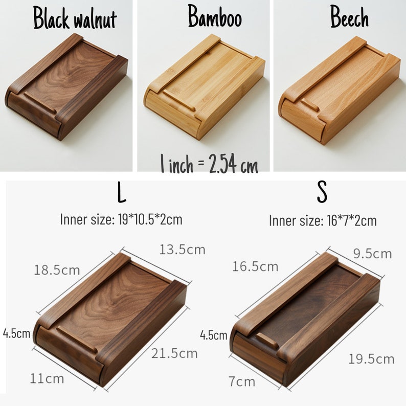 Black Walnut/bamboo Under Desk Storage Box Hidden Storage - Etsy