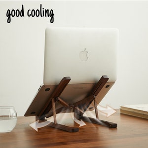 Walnut/beech Laptop Riser Stand, Foldable Tablet/ipad Holder Stand ...