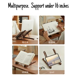 Walnut/beech Laptop Riser Stand, Foldable Tablet/ipad Holder Stand ...