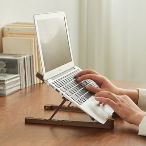 Walnut/beech Laptop Riser Stand, Foldable Tablet/ipad Holder Stand ...