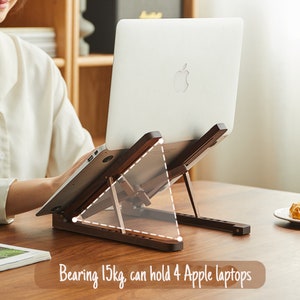 Walnut/beech Laptop Riser Stand, Foldable Tablet/ipad Holder Stand ...