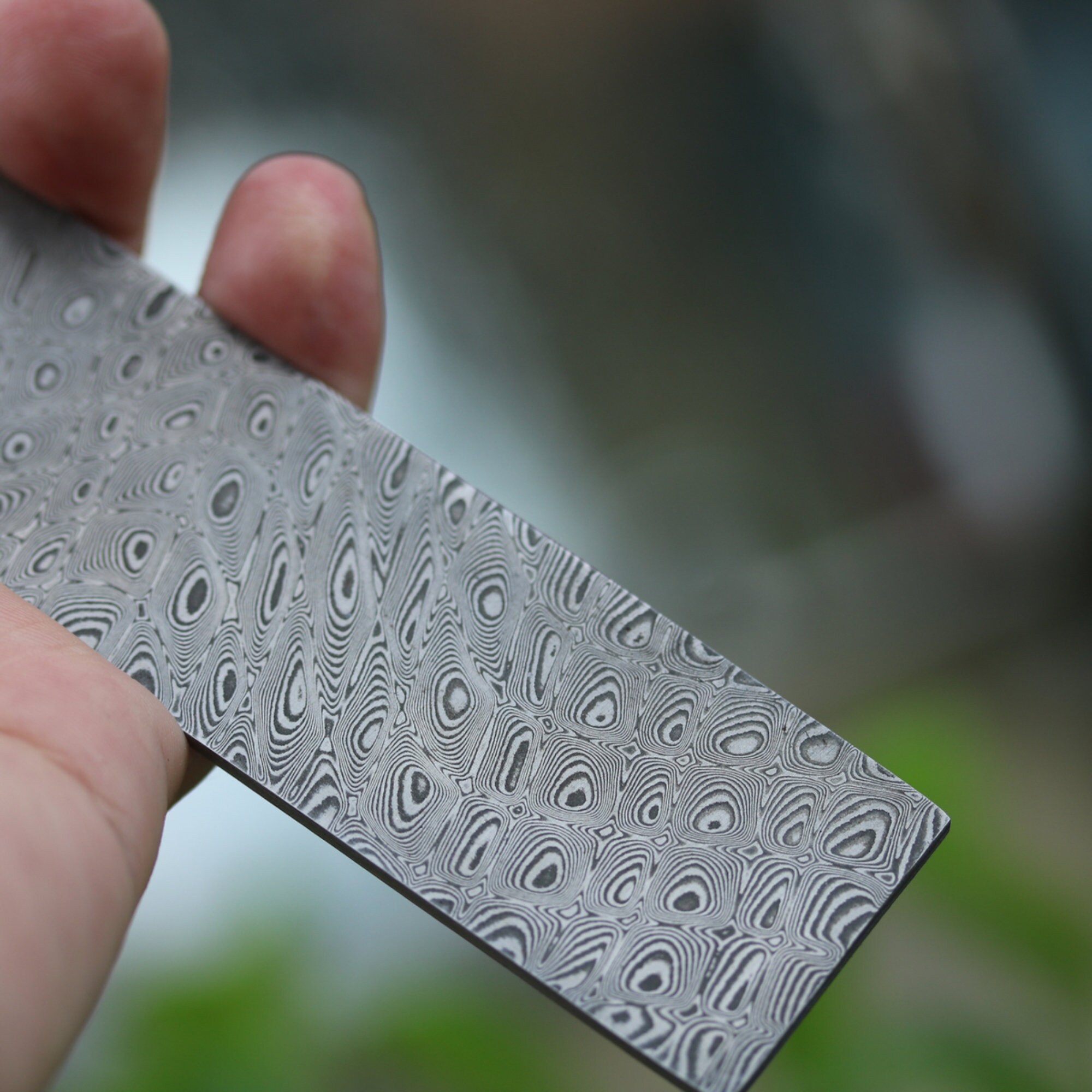 Peacock Feather Pattern Damascus Steel Blank Steel Billet - Etsy
