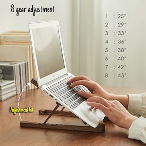Walnut/beech Laptop Riser Stand, Foldable Tablet/ipad Holder Stand ...