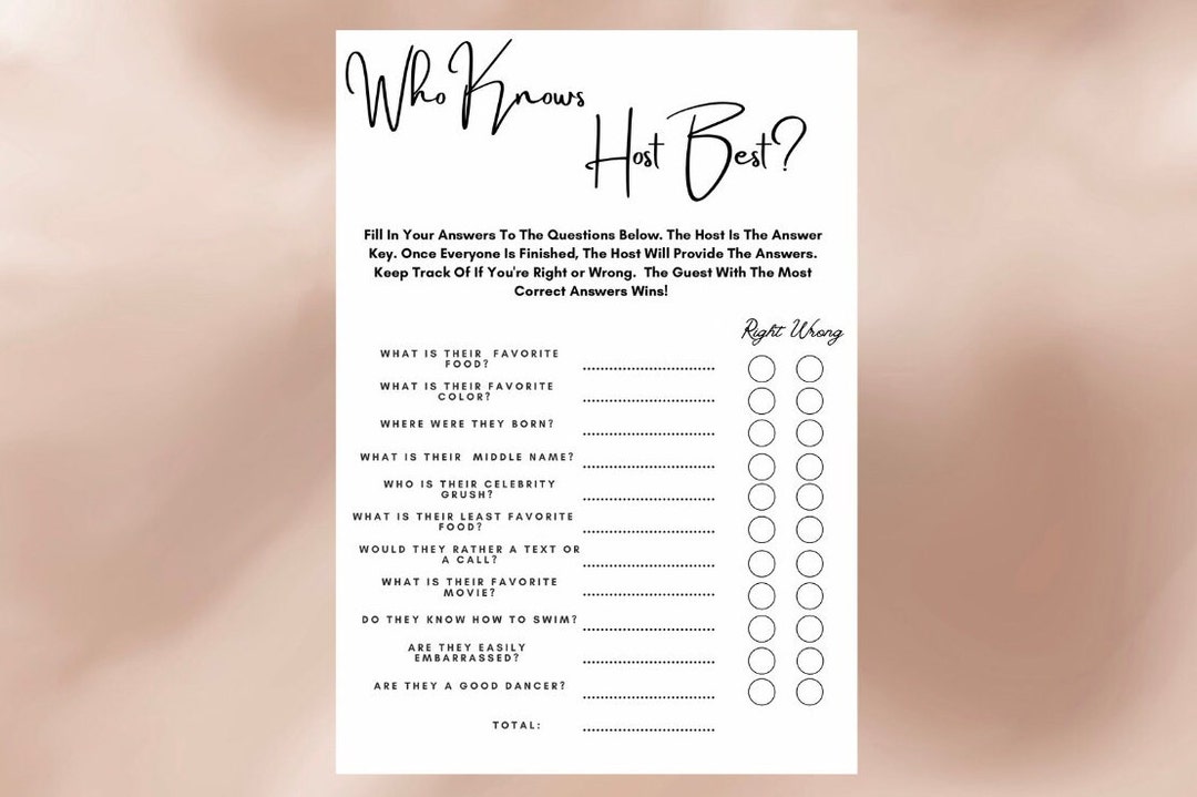 Who Knows Host Best Icebreaker Game, Ice Breaker Printable Games ...