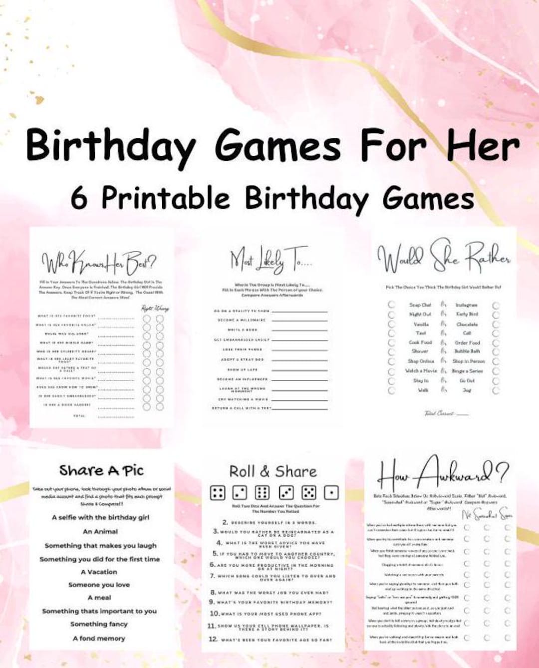 Printable Birthday Icebreaker Games Bundle: Fun Party Activities for ...