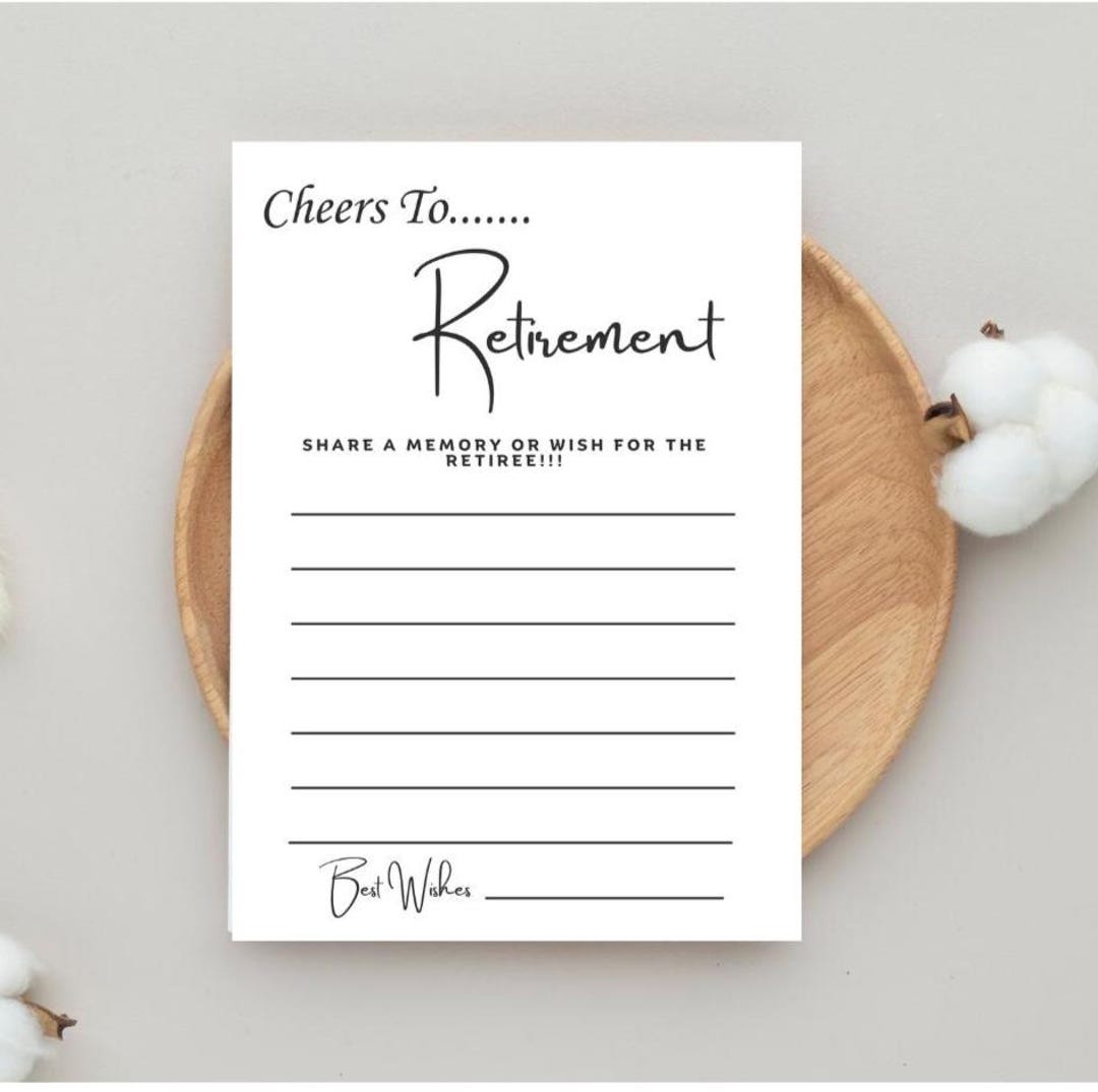 Retirement Wishes Card, Modern Minimalist Retirement Keepsake, Bucket ...