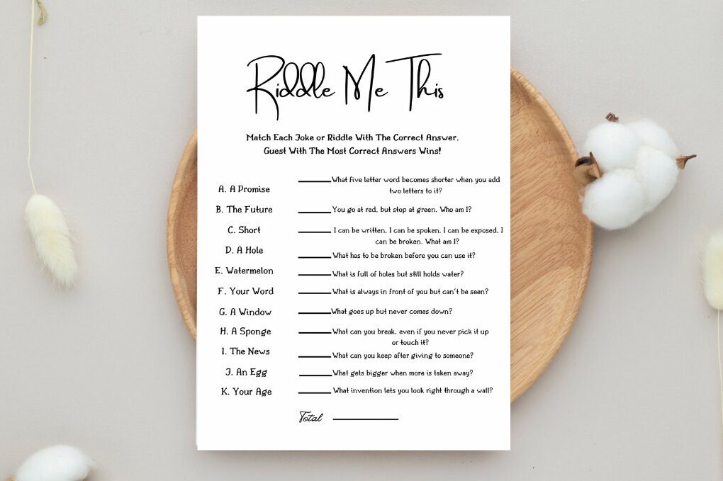 Riddle Me This Icebreaker Game, Icebreaker Questions, Printable Dinner ...