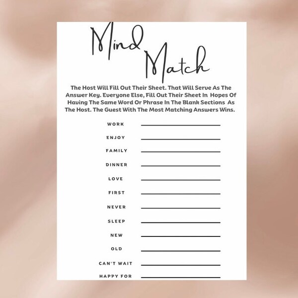 The Match Game Questions - Etsy