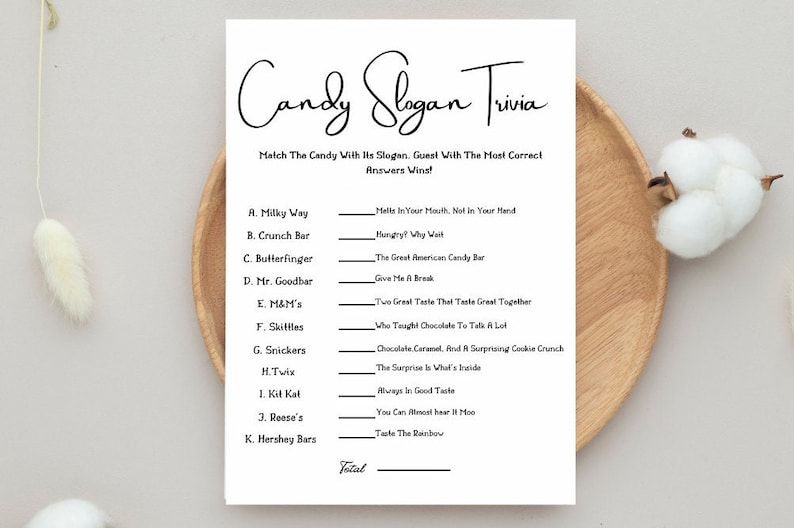 Candy Slogan Trivia Game: Printable Icebreaker (instant Download) - Etsy