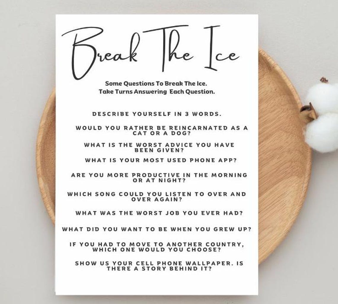 Icebreaker Games Printables: Fun Party Activities (PDF) - Etsy UK