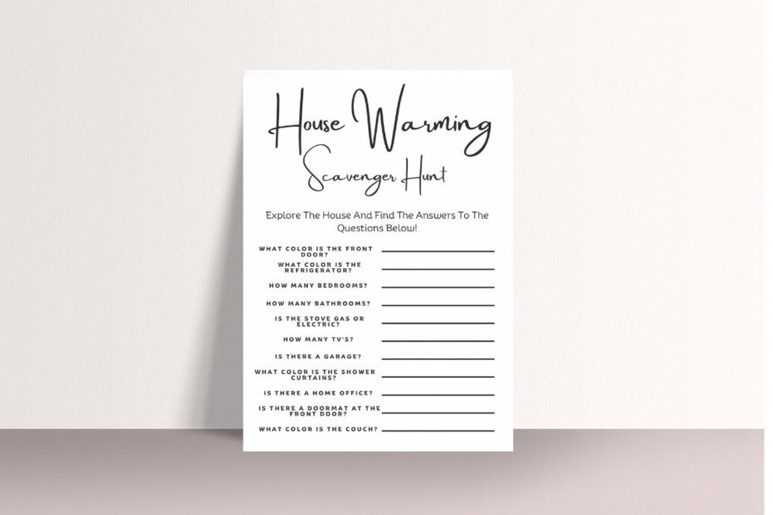 Modern Housewarming Scavenger Hunt Game: Printable Party Activity for ...