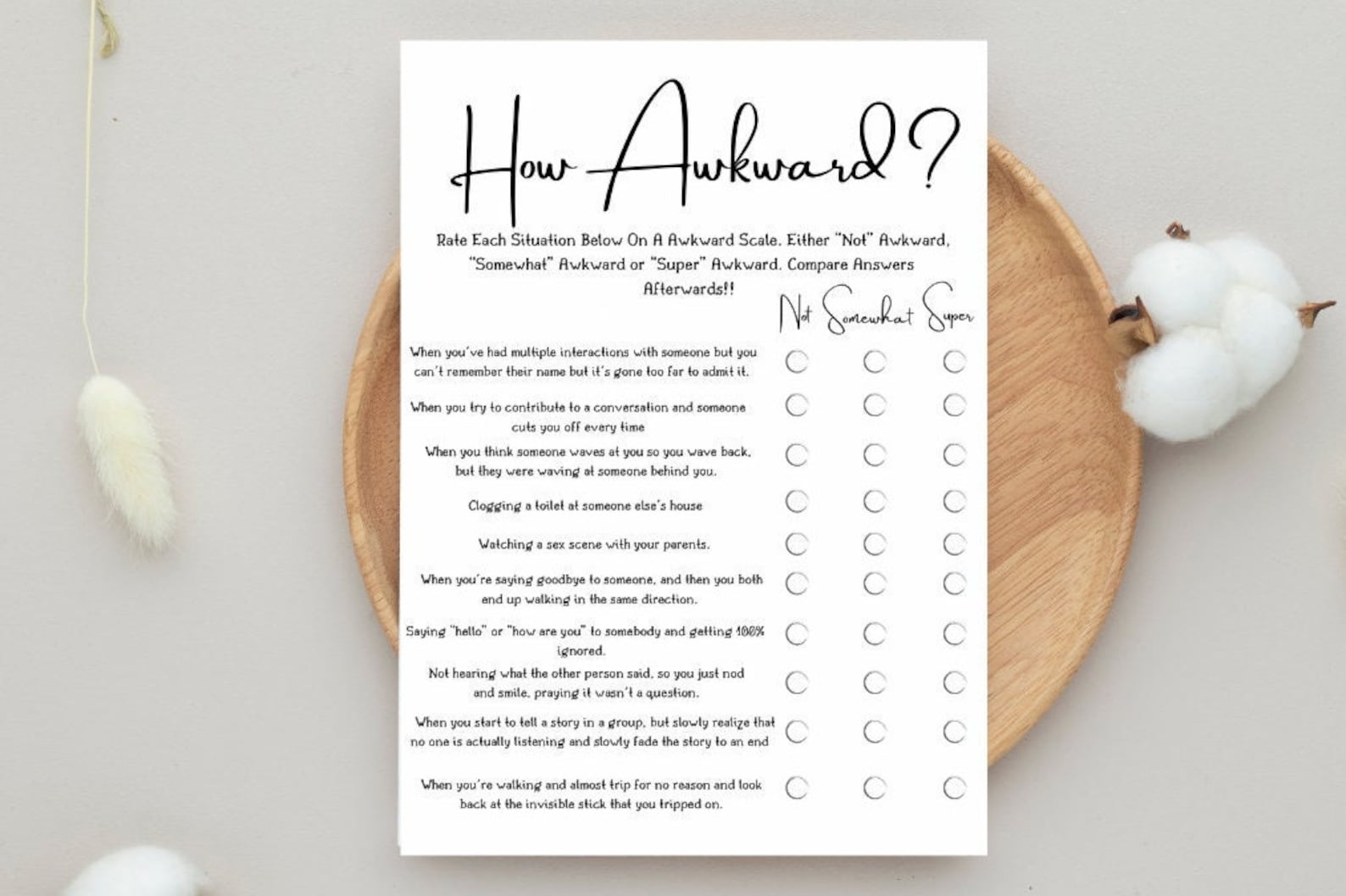 How Awkward? Icebreaker Game | Icebreaker Questions | Printable Dinner ...