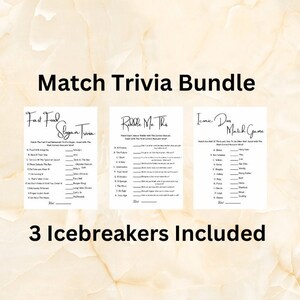 Match Trivia Bundle Icebreaker Games Icebreaker Questions Trivia ...