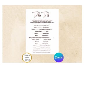 Table Talk Icebreaker Game, Icebreaker Printable Games, Icebreaker ...