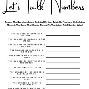 Let's Talk Numbers Icebreaker Game | Housewarming Games | Icebreaker ...