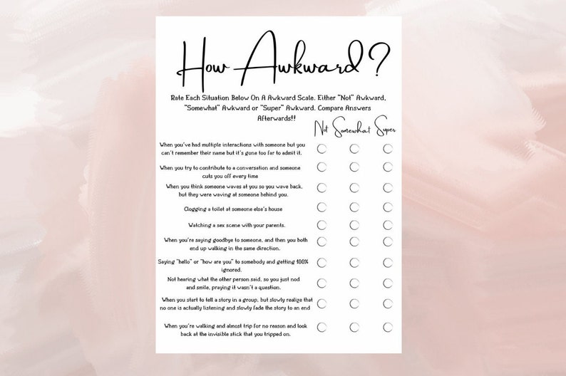 How Awkward? Icebreaker Game | Icebreaker Questions | Printable Dinner ...