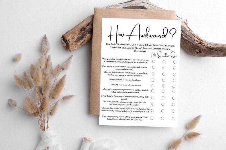 How Awkward? Icebreaker Game | Icebreaker Questions | Printable Dinner ...