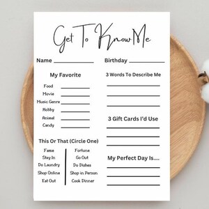 Get to Know Me Printable Game: Icebreaker Activity (PDF File) - Etsy