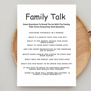 Family Talk Icebreaker Game: Reunion Trivia (PDF File) - Etsy