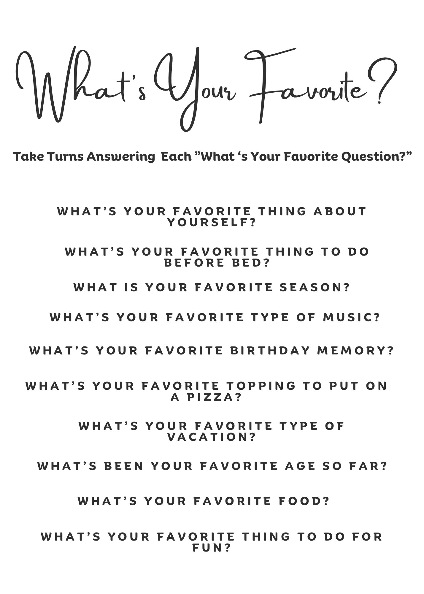 What's Your Favorite Icebreaker Game, Icebreaker Questions, Dinner ...