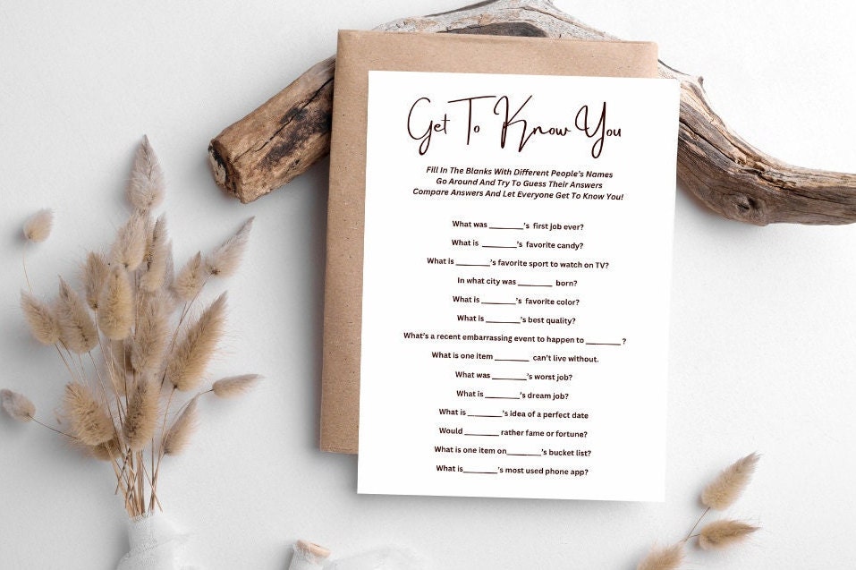 Get to Know You Icebreaker Game, Icebreaker Questions, Dinner Party ...