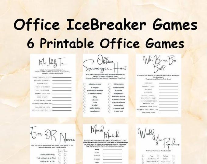 Work Party Games Printable Office Party Game Pack Team Party Games ...