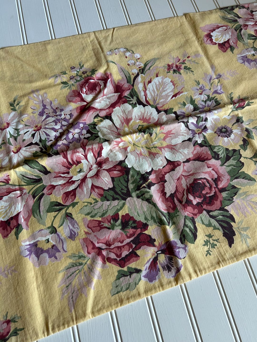 Vintage Ralph Lauren Sophie Brooke Pillowcases Yellow Floral Standard ...
