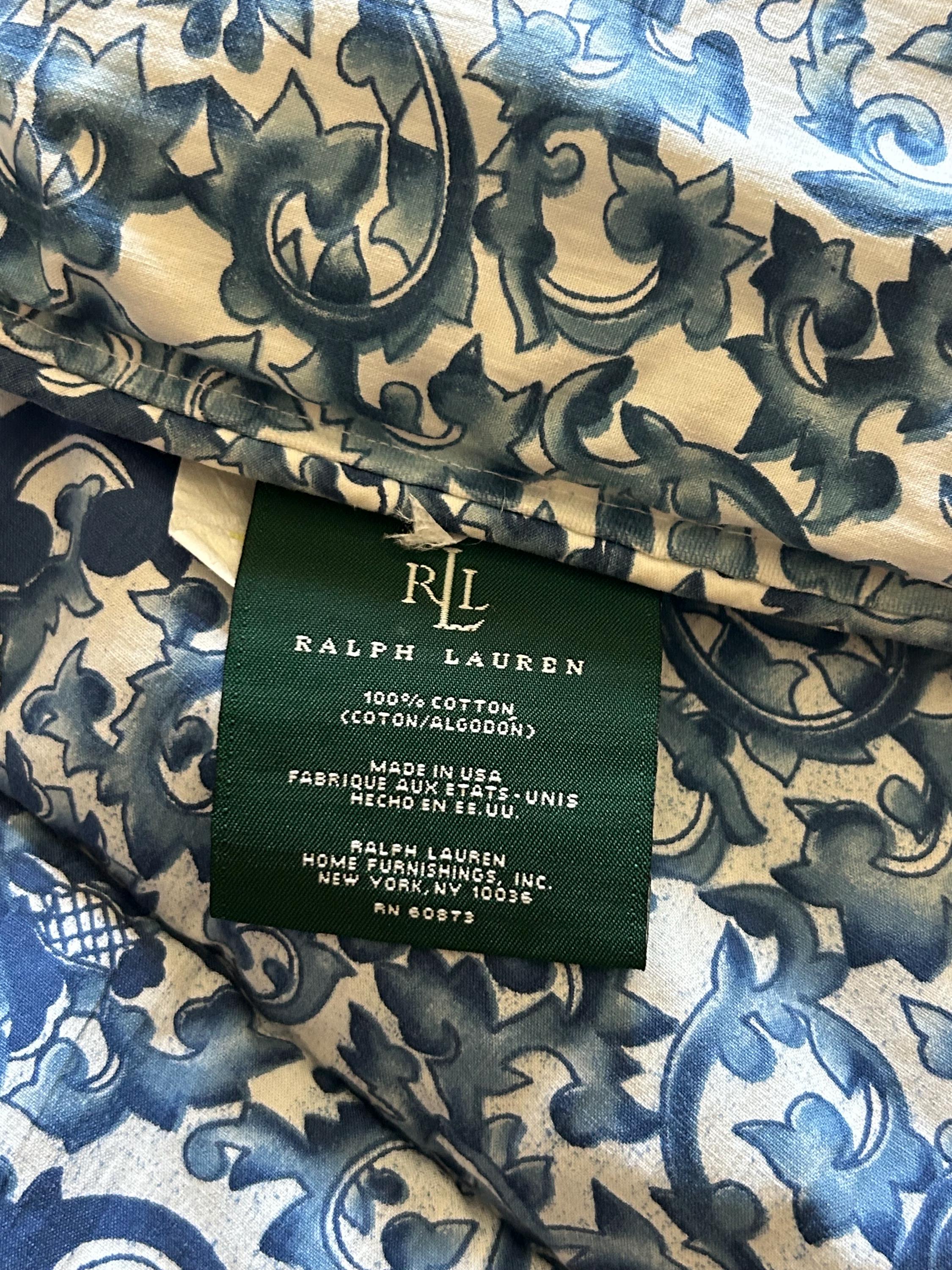 Vintage Ralph Lauren Tamarind Porcelain Comforter Bird Blue Chinoiserie ...