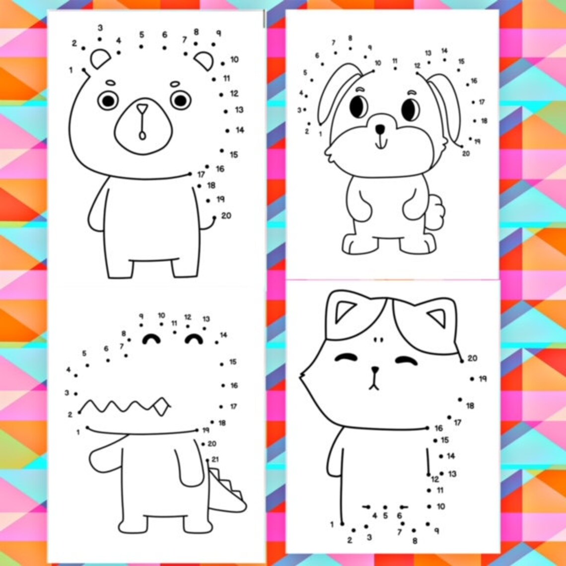 Printable Dot to Dot Animal Coloring Pages - Dot to Dot Activities for ...