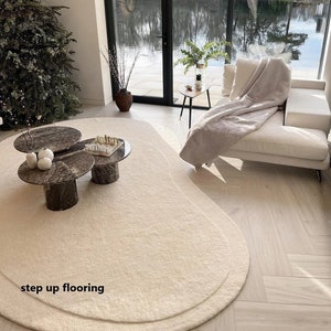 Hand Tufted Kidney Shape Modern Wool Handmade Area Rug Hand - Etsy