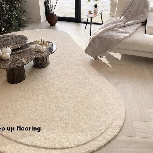 Hand Tufted Kidney Shape Modern Wool Handmade Area Rug Hand - Etsy