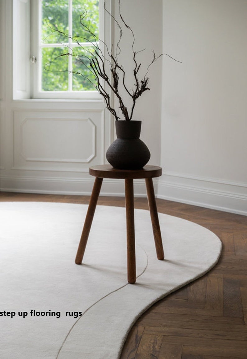 Hand Tufted Kidney Shape Modern Wool Handmade Area Rug Hand - Etsy