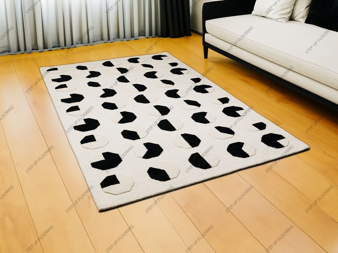 Designer Hand Tufted Wool Area Rug Modern Area Rug Handmade Area Rug ...