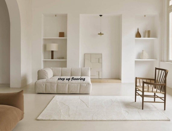 Abstract Ivory Hand Tufted Designer Wool Rug 3x5 5X8 8X10 9X12 - Etsy