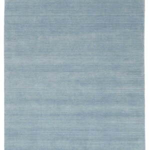 Hand Knotted Hand Loom Fringes Rug Sky Blue Handmade Modern Hand Loom ...