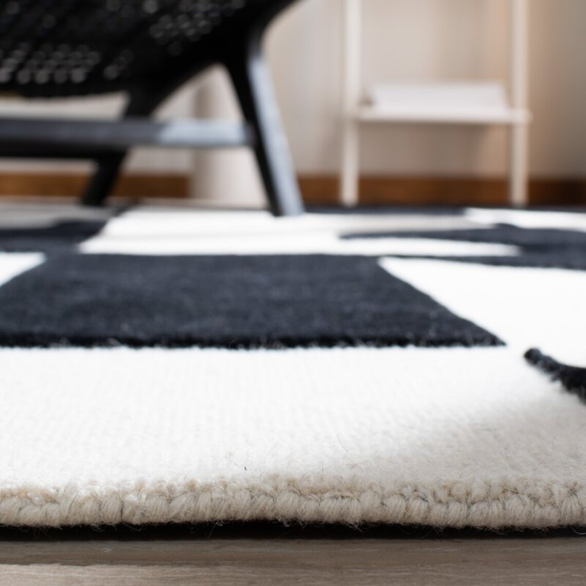 Premium Abstract Geometric Hand Tufted Black and White Rugs - Etsy