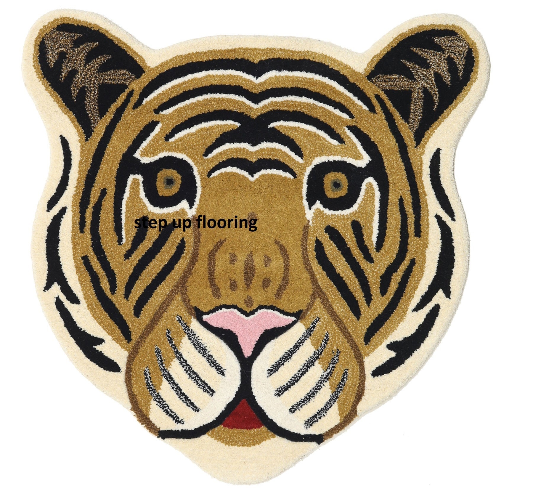 Pink Tiger Hand Tufted Rug Pink Tiger Skin Head Rug Home | Etsy