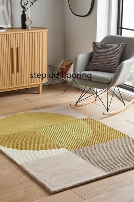 Rugs Modern Hand Tufted High Low Loop Piled Area Rug 100% Woolen Carpet ...