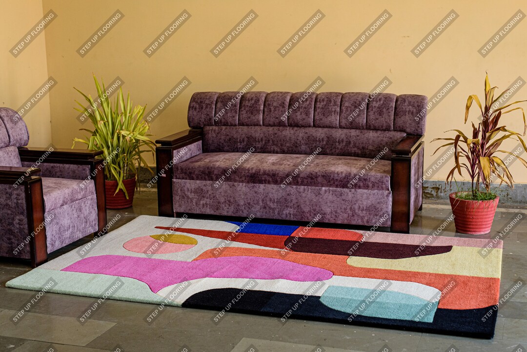 Hand Tufted Kidney Shape Modern Wool Handmade Area Rug Hand Loom Rugs ...