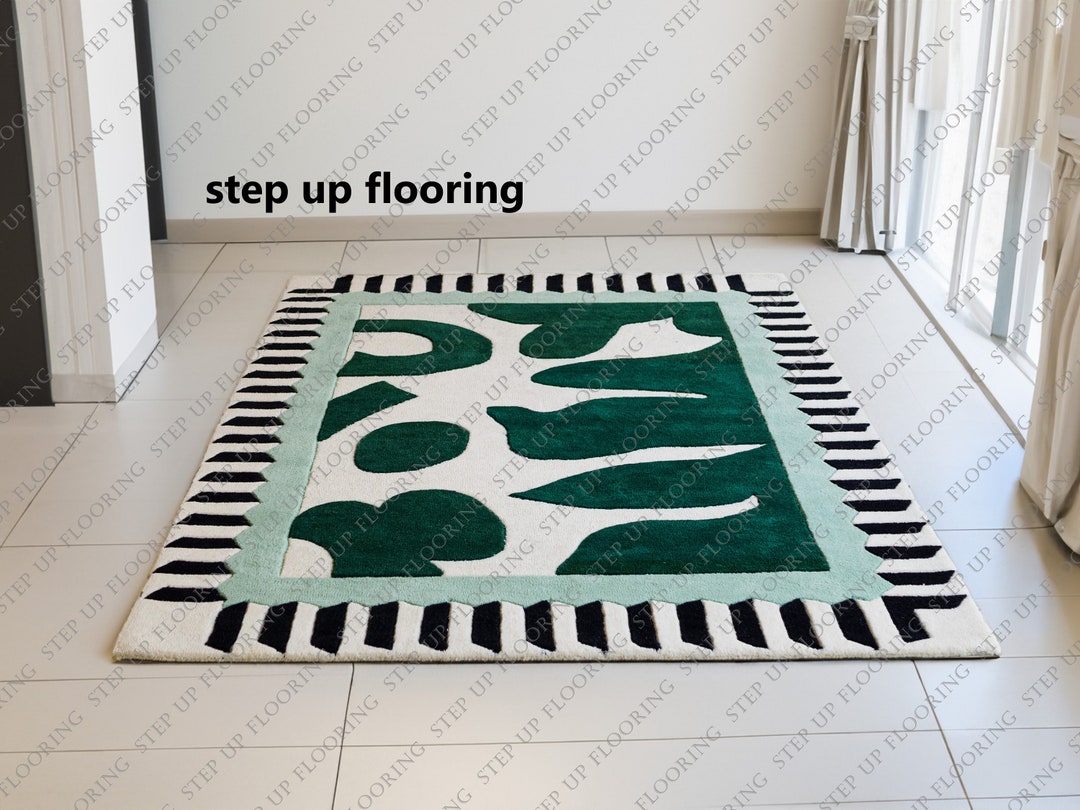 100% Natural New Zealand Wool Handmade Designer Contemporary Modern Rug ...