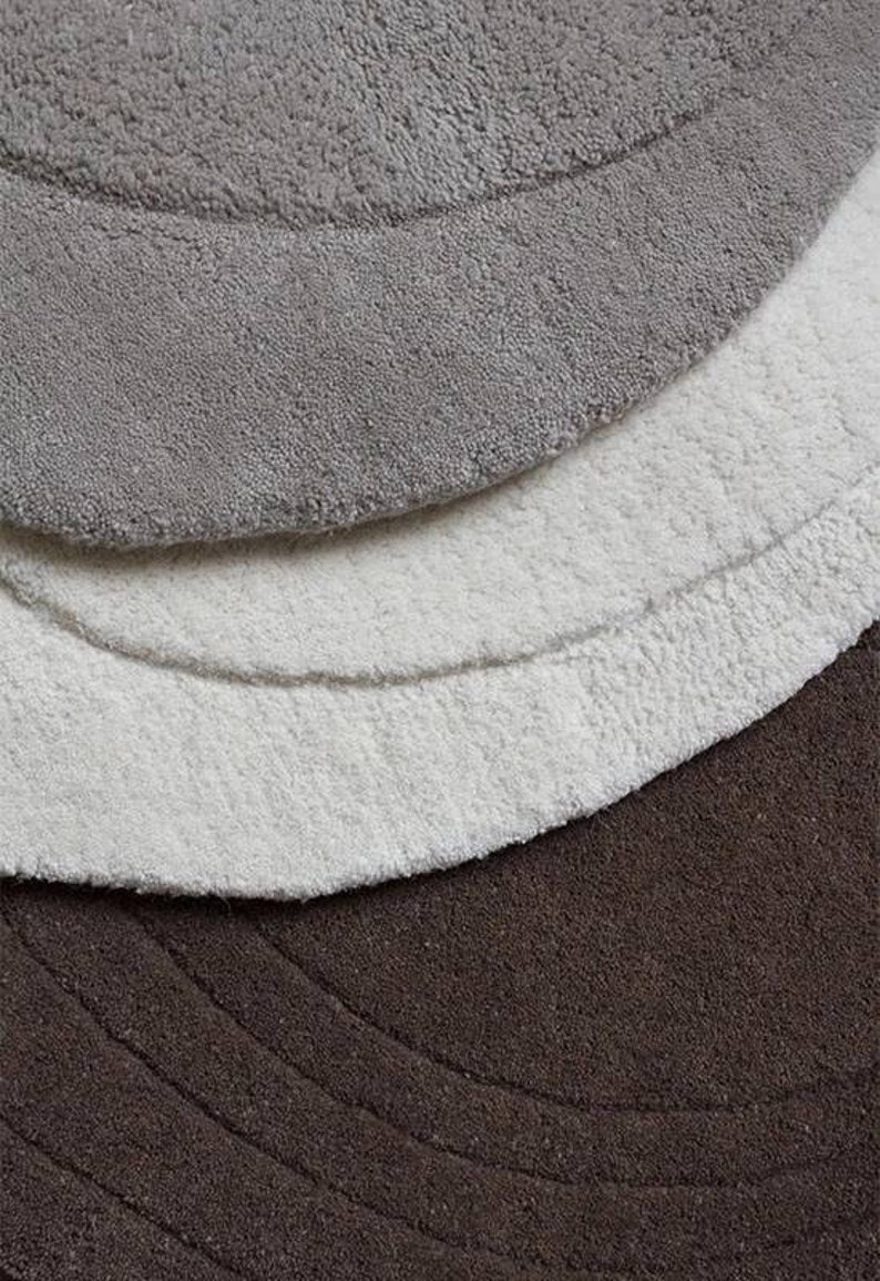 Blue Hand Tufted Kidney Shape Modern Wool Handmade Area Rug - Etsy