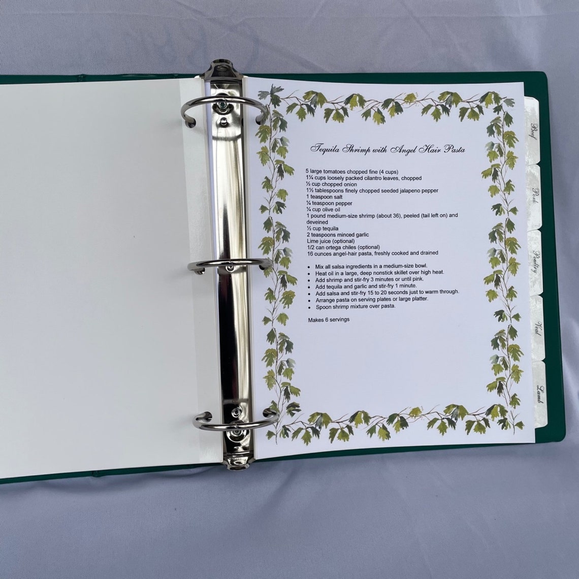Recipe Collector 3 Ring Binder Organizer Gifts Cards Hobbies | Etsy