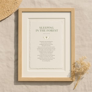 Sleeping in the Forest by Mary Oliver Poem Print – Fine Art Poetry Wall ...