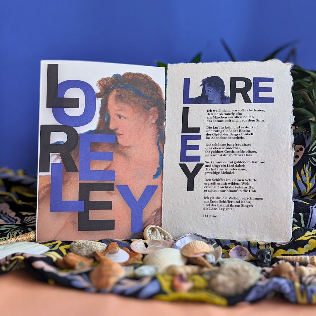 Loreley Poem by Heinrich Heine, Card With Poem on Handmade Paper in A5, Design Card, Literature ...