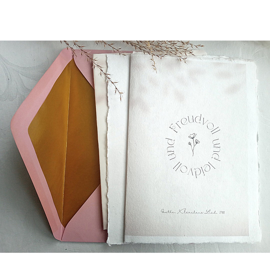 Goethe Joyful and Sorrowful Handmade Greeting Card With - Etsy