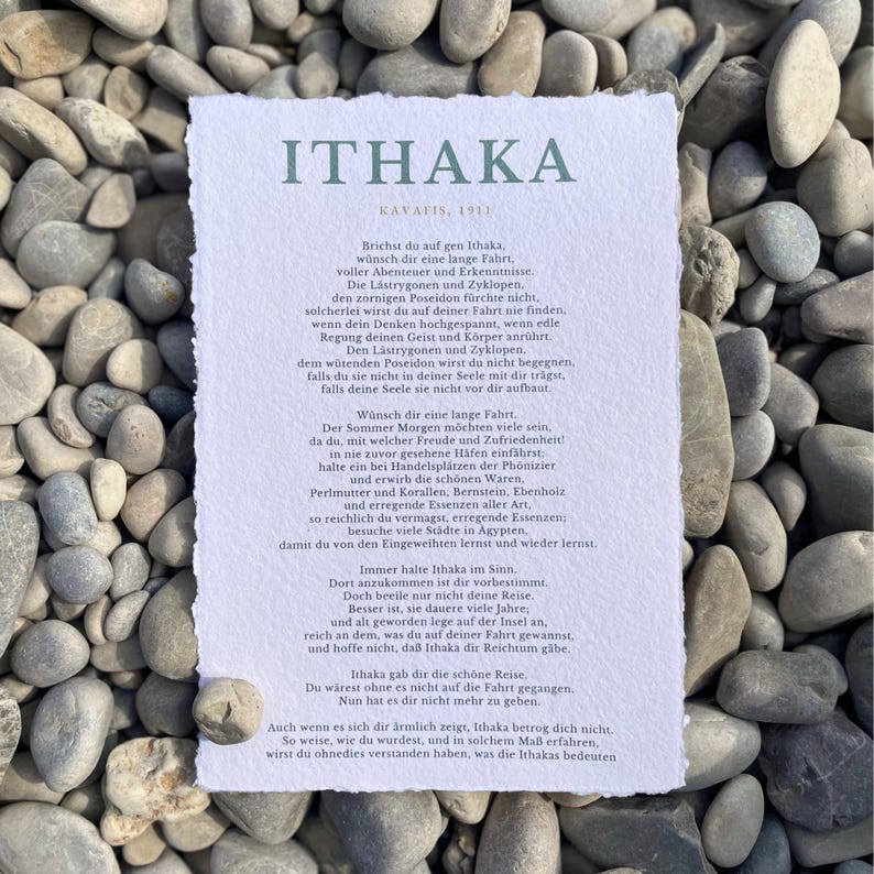 Ithaka Poem Print • Cavafy Poetry Wall Art • Minimalist Greek ...